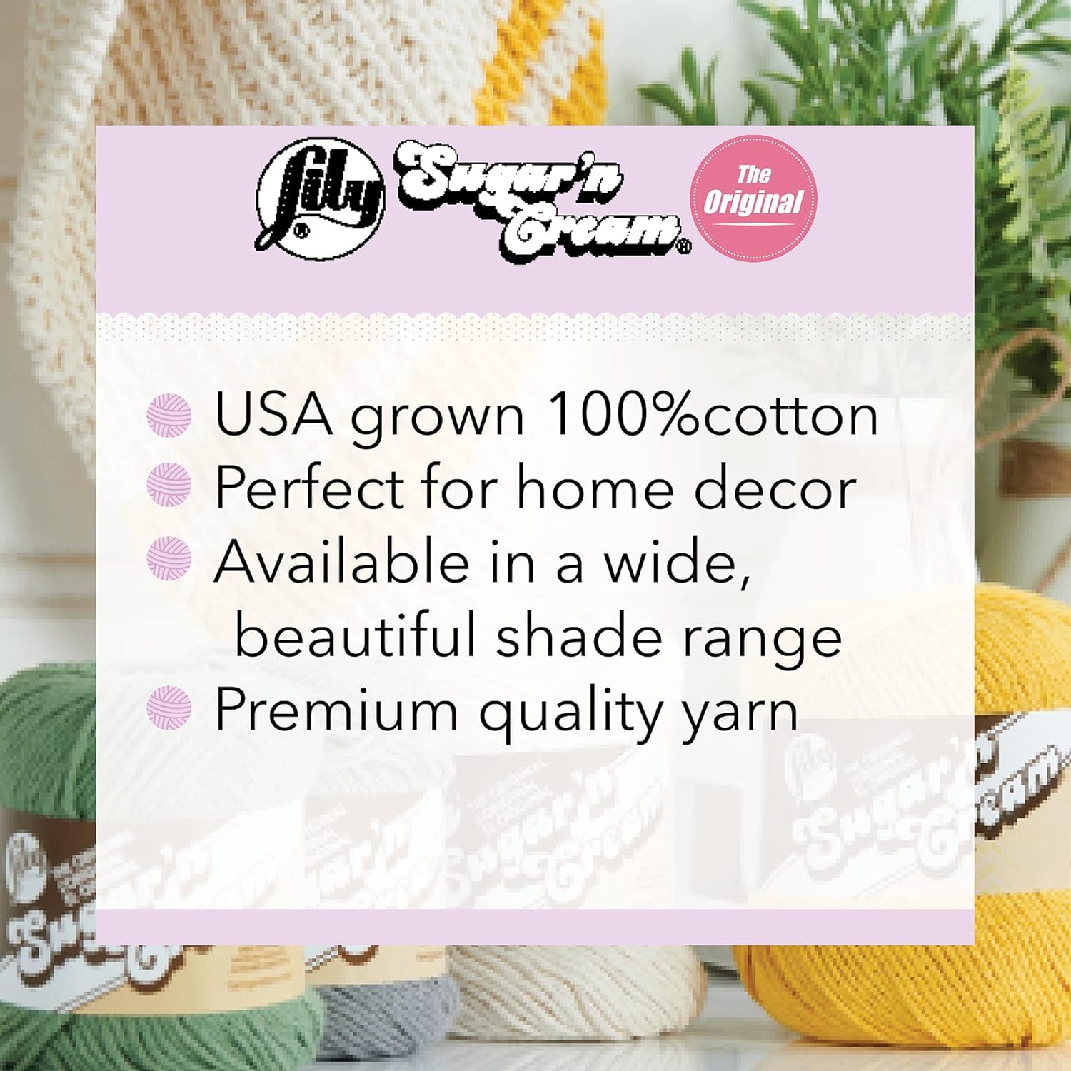 Lily Sugar 'N Cream The Original Solid Yarn, 2.5oz, Medium 4 Gauge, 100% Cotton - Blue - Machine Wash & Dry