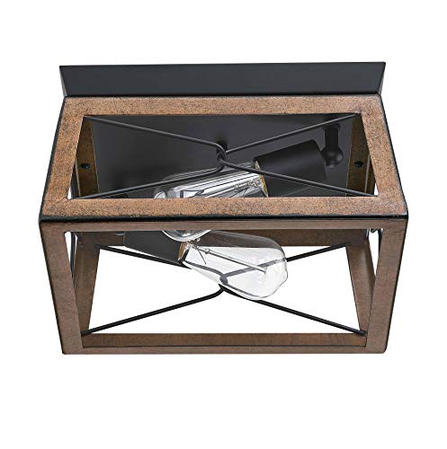 WISBEAM Semi Flush Mount Ceiling Light Fixture, 2-Light E26 Medium Base, Metal Housing, ETL Rated, Bulbs NOT Included