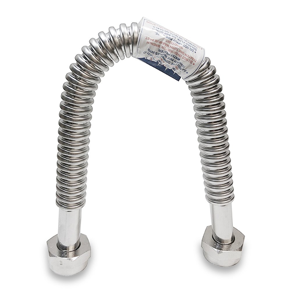 24" X 1" FIP Heavy Duty Durable Stainless Steel Corrugated Water Flex Connector W/Extra Thick Washers/Ideal for Water Heater and Water Softener