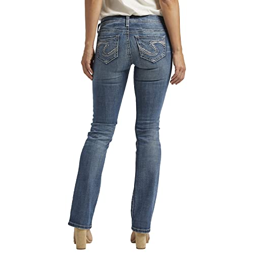 Silver Jeans Co. Women's Tuesday Low Rise Slim Bootcut Jeans, Medium Indigo Wash, 30W X 31L