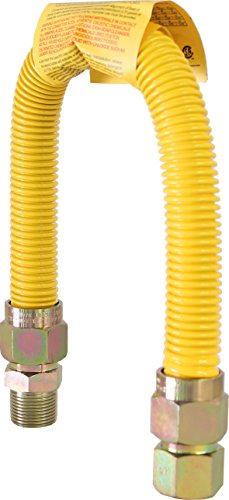 Easyflex Yellow Coated Stainless Steel 3/4" MIP x 3/4" FIP Full Flow (1" OD) Gas Flex Connector (18")