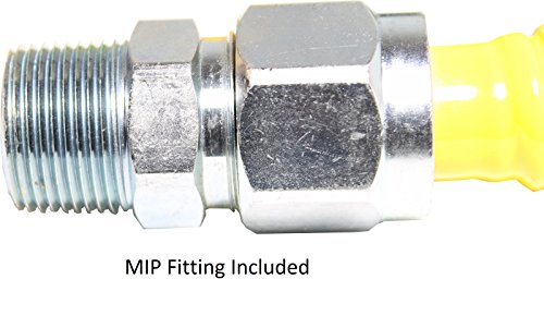 Easyflex Yellow Coated Stainless Steel 3/4" MIP x 3/4" FIP Full Flow (1" OD) Gas Flex Connector (18")