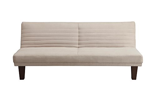 DHP Dillan 69 Inch Futon Sofa Bed, Modern Armless Upholstered Couch Sleeper with Tufted Back and Seat, Full, Tan