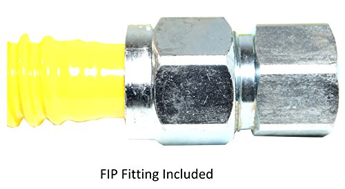 Easyflex Yellow Coated Stainless Steel 3/4" MIP x 3/4" FIP Full Flow (1" OD) Gas Flex Connector (18")