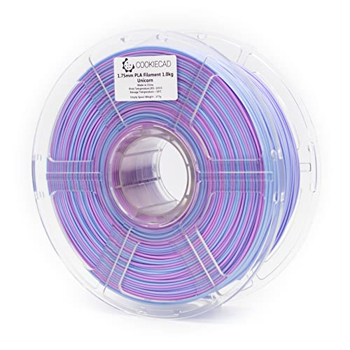 Cookiecad Unicorn, Rainbow PLA Filament, Blue to Purple to Pink Rainbow Transition, PLA 3D Printer Filament 1.75mm 1kg