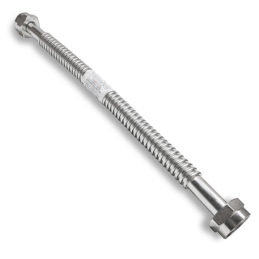 24" X 1" FIP Heavy Duty Durable Stainless Steel Corrugated Water Flex Connector W/Extra Thick Washers/Ideal for Water Heater and Water Softener