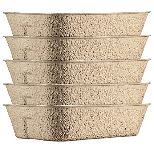 Navaris Disposable Cat Litter Trays (Pack of 5) - Cardboard Liner Tray for Cats Made of 100% Paper - Use Alone or As Box Liners - 15.9" x 11.8"