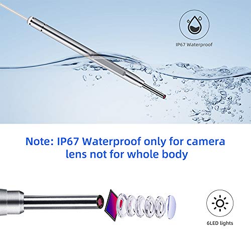 Cainda Otoscope USB Ear Camera, Ear Wax Removal Endoscope with Light for Android Phone Window and Mac PC (Not for iPhone), Digital USB Camera with Ear Cleaning Earwax Removal Tool