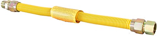 Easyflex Yellow Coated Stainless Steel 3/4" MIP x 3/4" FIP Full Flow (1" OD) Gas Flex Connector (18")