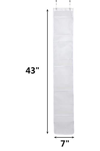 ALYER Hanging Storage Shower Caddy Organizer,Mesh Pockets for Bathroom,Closet,Pantry (White)
