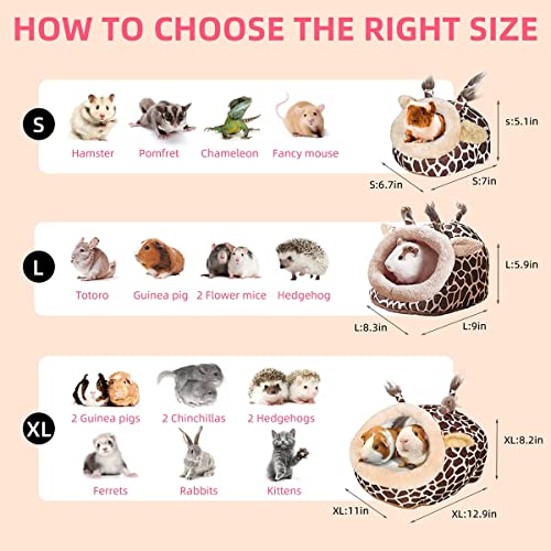 LEFTSTARER Guinea Pig Rat Bed and Hideout for Ferret Hedgehog Sleep and Hide, Hamster Small Pet Animals Supplies Toy Cage Accessories Nest(1-L)