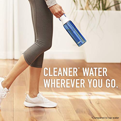 Brita Insulated Filtered Water Bottle with Straw, Reusable, BPA Free Plastic, Sapphire, 26 Ounce