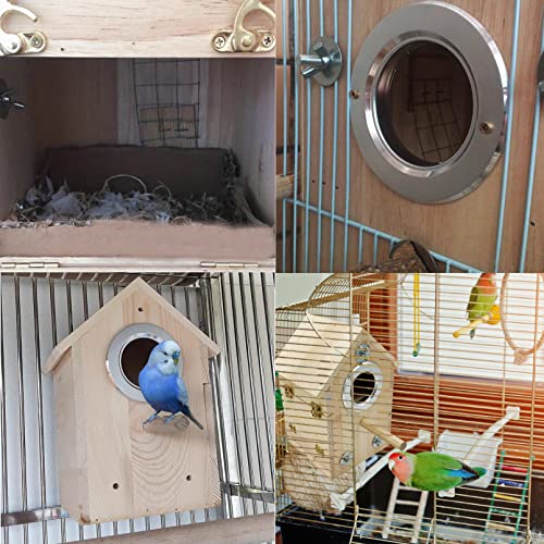 kathson Bird Nesting House,Wooden Bird Breeding Nest Parrot Breeding Mating Box for Hummingbirds Lovebirds Cockatiel Budgie Finch