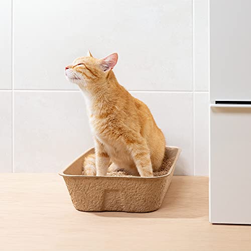 Navaris Disposable Cat Litter Trays (Pack of 5) - Cardboard Liner Tray for Cats Made of 100% Paper - Use Alone or As Box Liners - 15.9" x 11.8"