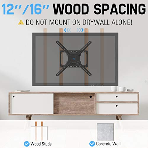 Mounting Dream TV Wall Mount Swivel and Tilt, Full Motion TV Bracket with Articulating Arm for 42-70 Inch Flat/Curved Screen TVs, up to VESA 600x400mm and 80 LBS Fits 16" Studs, MD2653