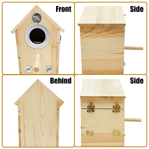 kathson Bird Nesting House,Wooden Bird Breeding Nest Parrot Breeding Mating Box for Hummingbirds Lovebirds Cockatiel Budgie Finch