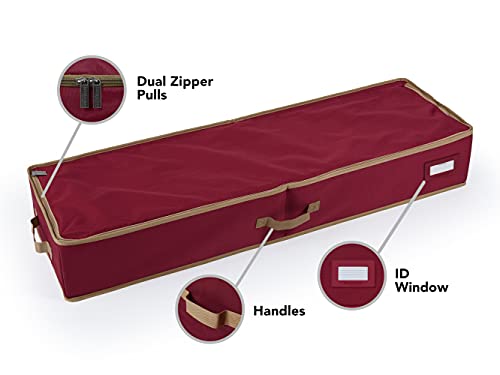 Covermates Keepsakes Underbed Storage Bag - Carrying Handles, Mesh Interior Pocket - Holiday Storage-Red Snowflake
