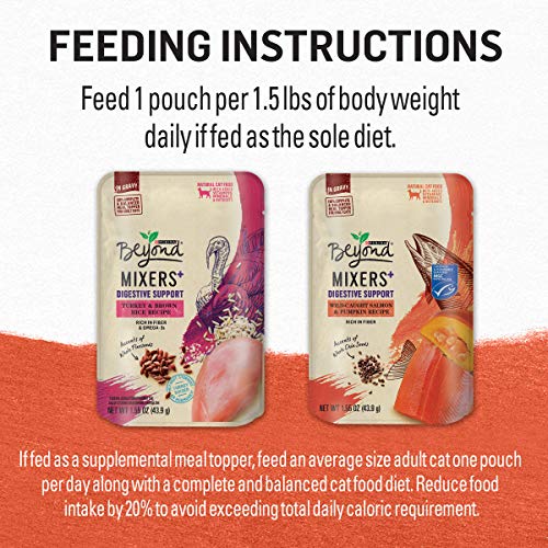 Purina Beyond Natural, Limited Ingredient Wet Cat Food Complement Variety Pack, Mixers+ Digestive Support - (2 Packs of 8) 1.55 Oz. Pouches