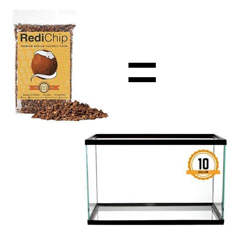 RediChip Coconut Chip Substrate for Reptiles 12 Quart Loose Medium Sized Coconut Husk Chip Reptile Bedding for Snakes, Tortoises, Geckos, Frogs, or Lizard Terrarium Tanks