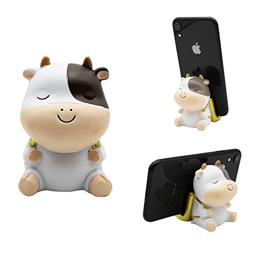 Cute Phone Holder Stand Desk Cartoon Animal Cow Cellphone Stand Mount Home Decoration Gift for Kids Women