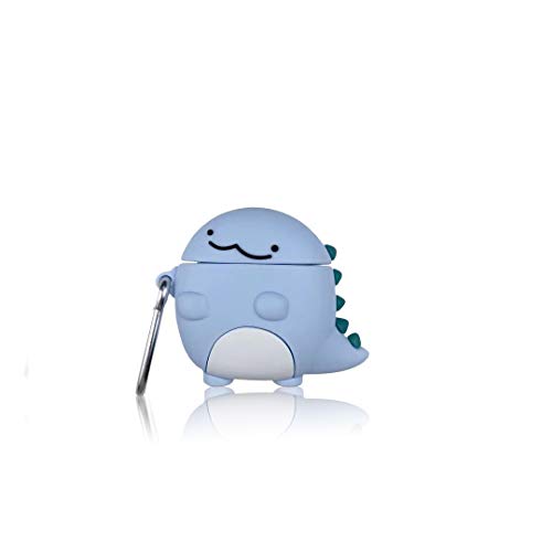 Bawposy Airpod 2/1 Case，Silicone 3D Cute Funny Cartoon Animal Kawaii Airpod Cover Skin Accessories Key Chain for Kids Girls Teens Women Boys (Cute Little Dinosaur)