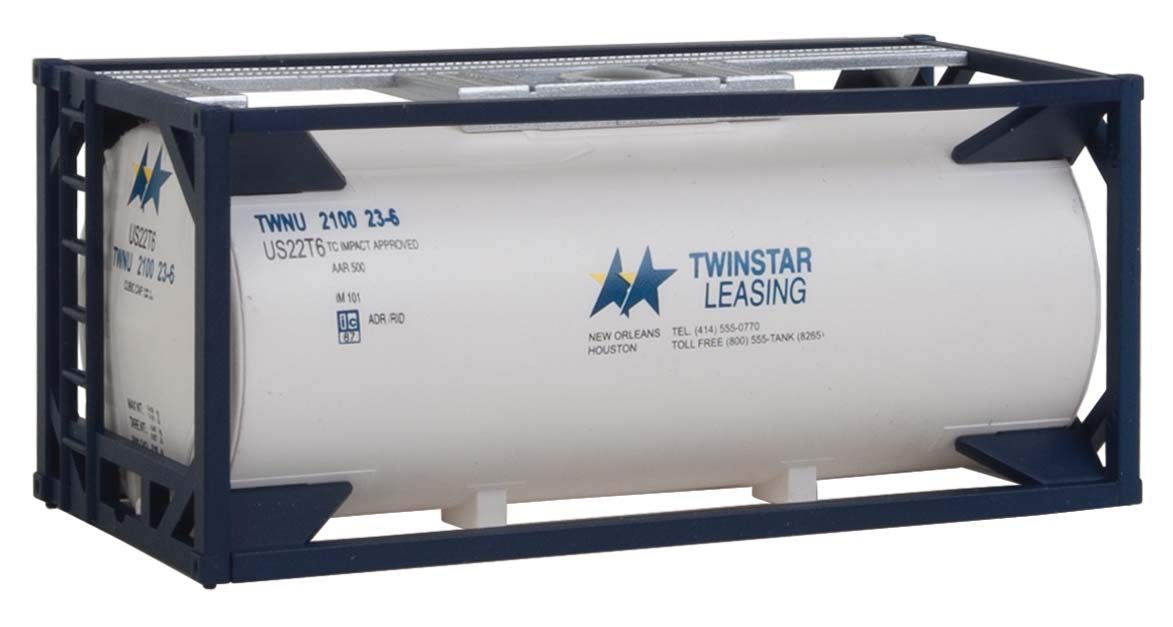 Walthers SceneMaster HO Scale Model of Twinstar Leasing 20' Tank Container
