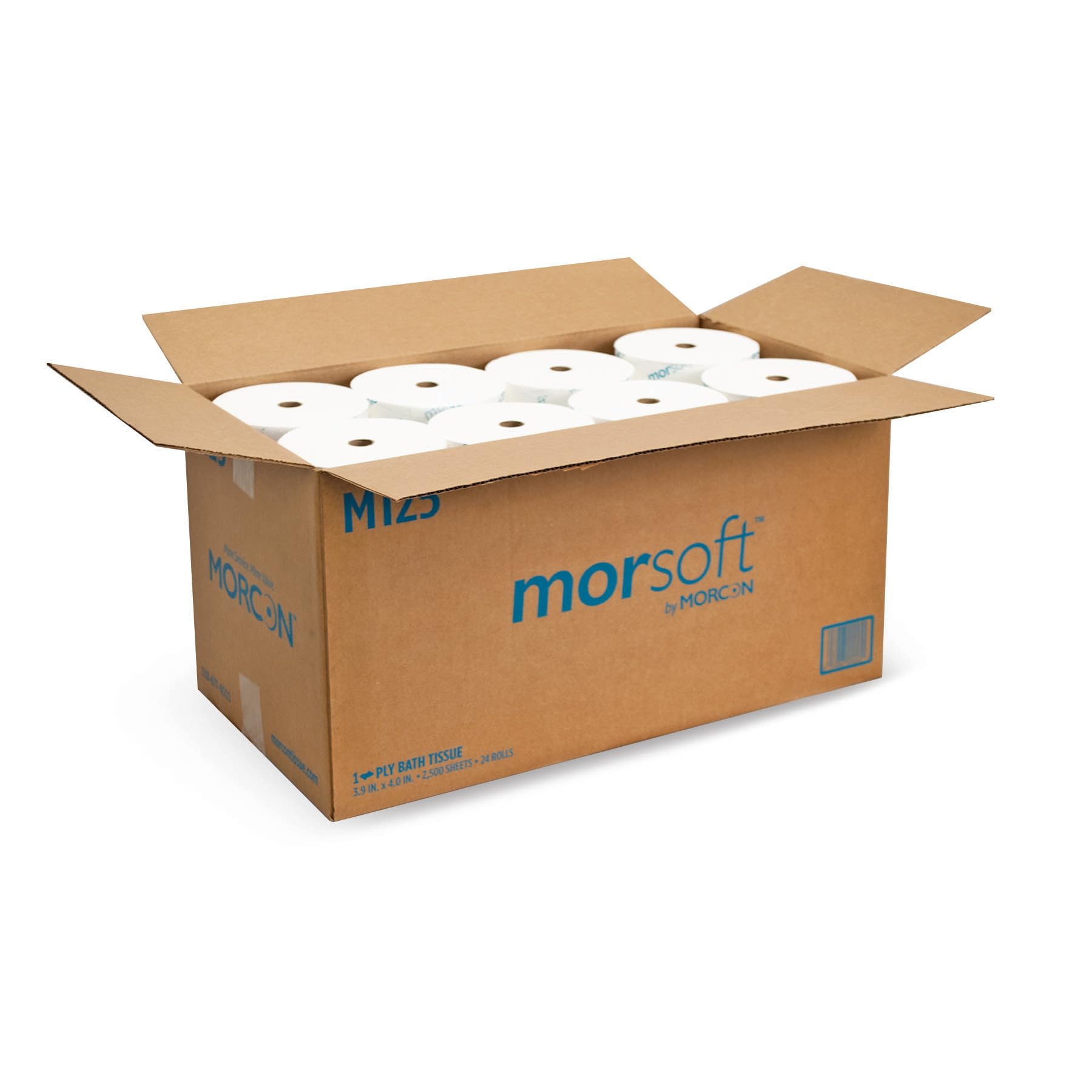 Morcon M125 Millennium Ultra Bath Tissue 1-Ply 2500 Sheets 7/8-Inch Core 24 Rolls/Carton