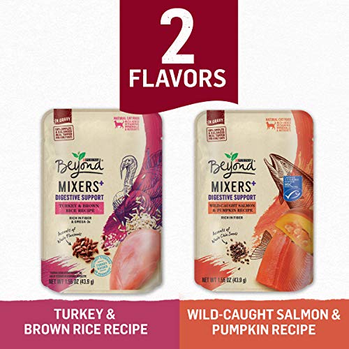 Purina Beyond Natural, Limited Ingredient Wet Cat Food Complement Variety Pack, Mixers+ Digestive Support - (2 Packs of 8) 1.55 Oz. Pouches