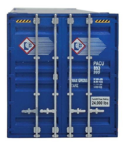 Walthers SceneMaster HO Scale Model of Pacer Stacktrain (Blue, White, red) 53' Singamas Corrugated Side Container,949-8507