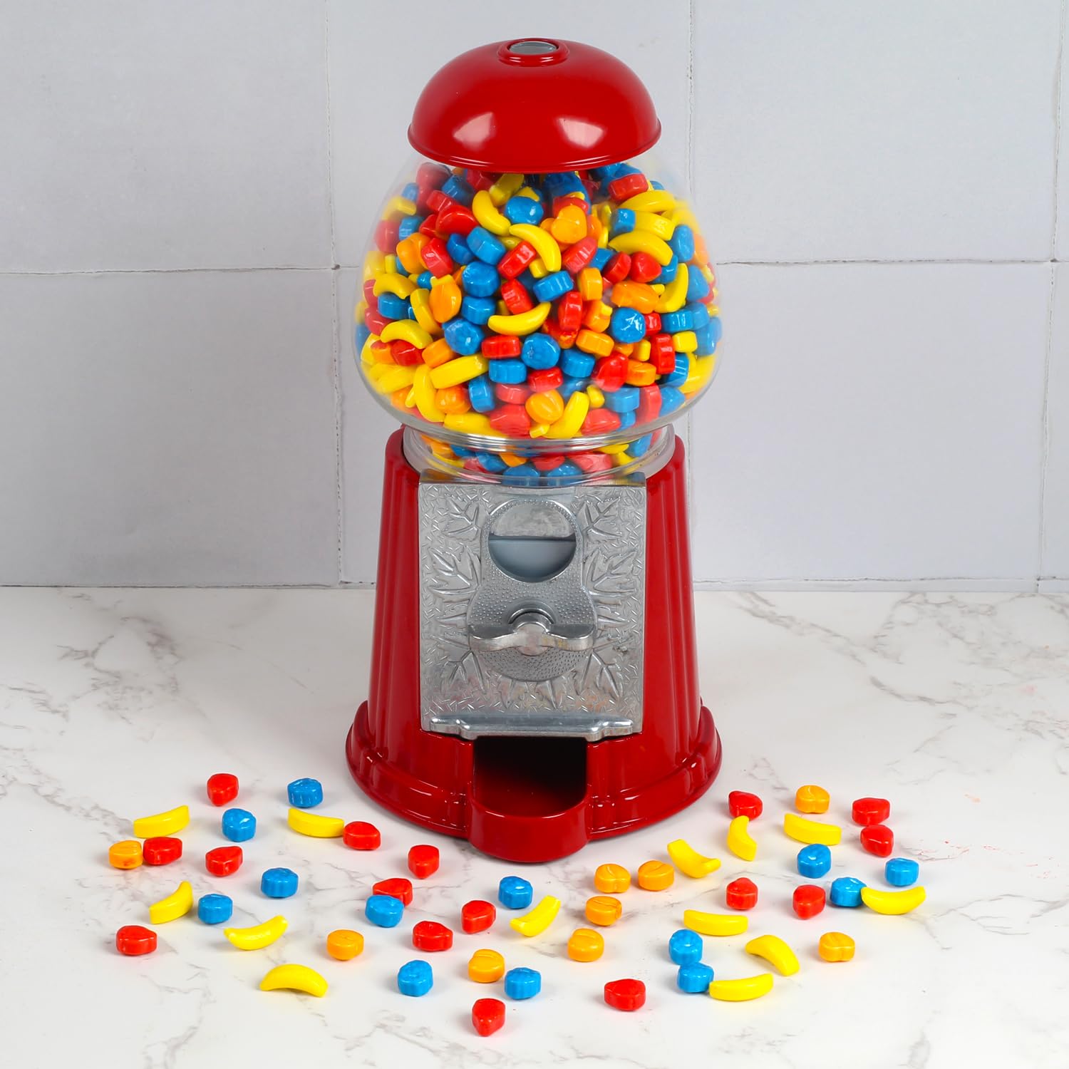 Fruit Shaped Candies - 2 Pounds - Lunar New Years Treats - Unwrapped Gumball Machine Refills - Banana, Strawberry, Peach, Blueberry Flavors