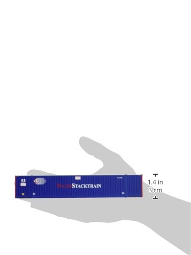 Walthers SceneMaster HO Scale Model of Pacer Stacktrain (Blue, White, red) 53' Singamas Corrugated Side Container,949-8507