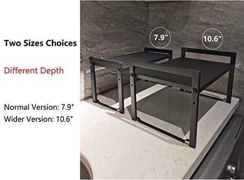 Urhomey plus Expandable Cabinet Shelf 16~26"(L), Stackable Kitchen Counter Shelf Organizer, 22LBS Heavy Duty Shelf Riser, Countertop Storage Pantry Shelf, Durable Metal Sink Shelf (Black)