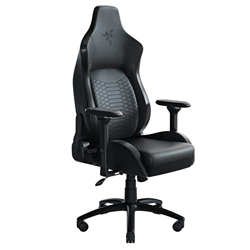 Razer Iskur Gaming Chair: Ergonomic Lumbar Support System - Multi-Layered Synthetic Leather Foam Cushions - Engineered to Carry - Memory Foam Head Cushion - Blac