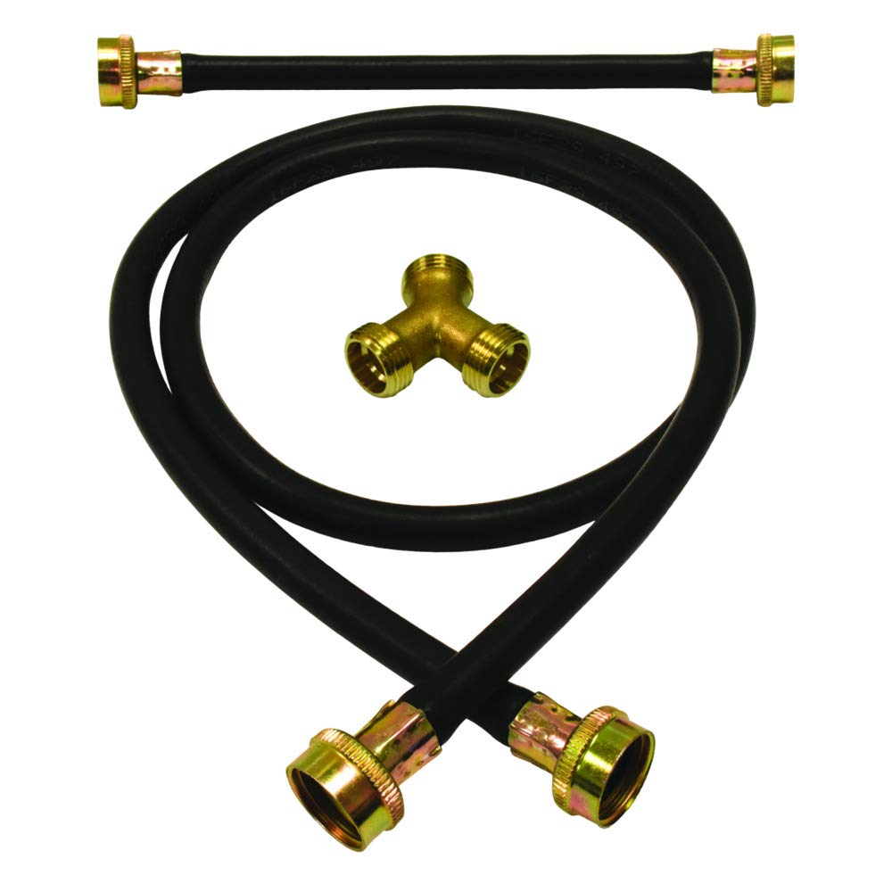 Eastman Rubber Steam Dryer Water Supply Installation Kit, 3/4 Inch FHT x 3/4 Inch FHT Connection, 5 Foot Flexible Hose, 41024