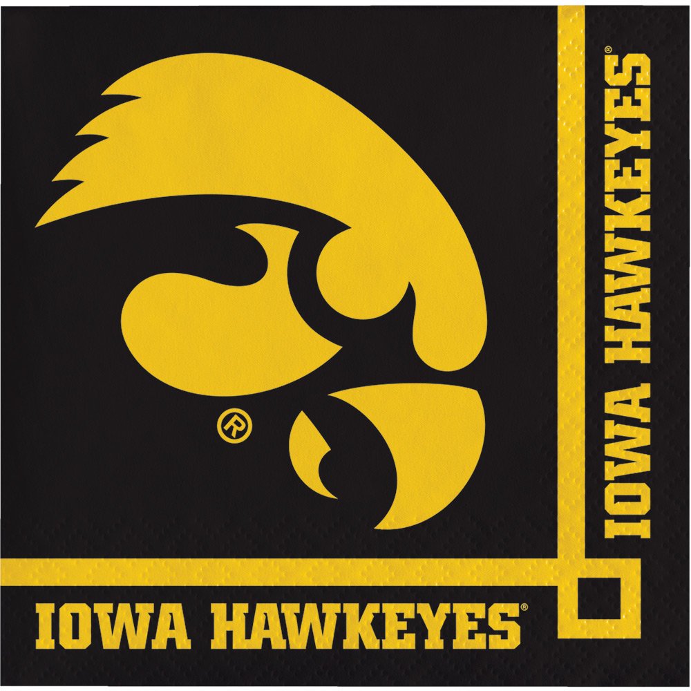 20-Count Paper Beverage Napkins, University of Iowa