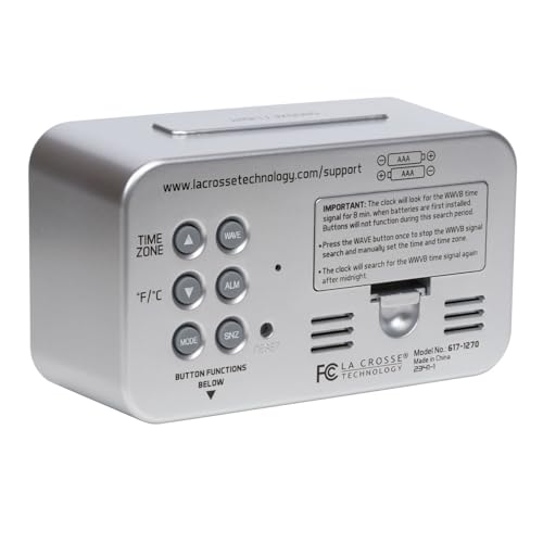 La Crosse Technology 617-1270 Atomic LCD Alarm Clock