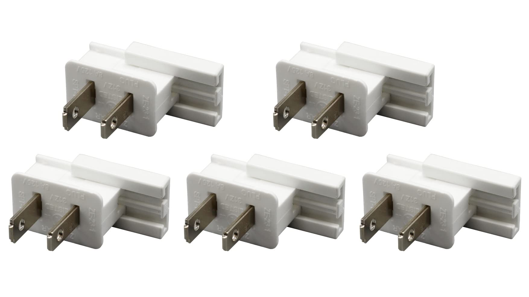 Creative Hobbies SPLUG, Easy Snap On End Plug, For SPT-1 Wire, Residential Grade, Polarized, Non-Grounding, 8 Amp, 125 Volt, White, Pack of 5 Plugs