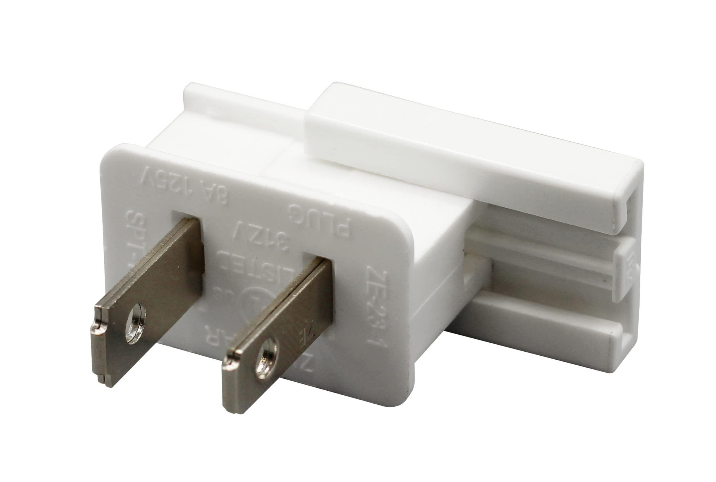 Creative Hobbies SPLUG, Easy Snap On End Plug, For SPT-1 Wire, Residential Grade, Polarized, Non-Grounding, 8 Amp, 125 Volt, White, Pack of 5 Plugs