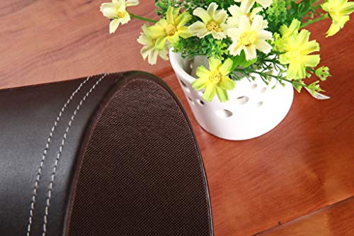 PU Leather Trash Cans Waste Paper Basket,2.6 Gallon Classic Garbage Bin Without lid for Living Room,Kitchen,Office,Hotel (Brown)