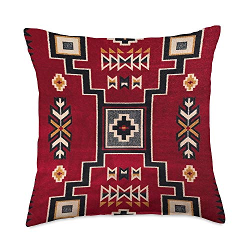 Desert Cactus Co. Red & Black & Earthy Brown Southwestern Aztec Pattern Throw Pillow, 18x18, Multicolor