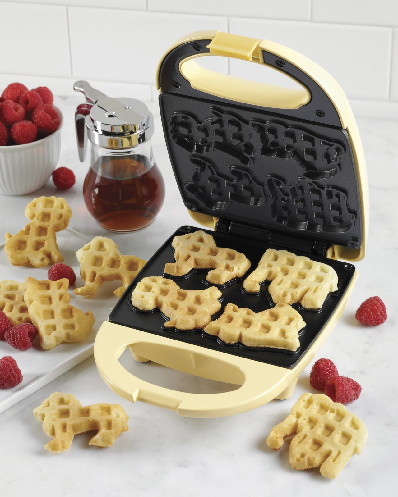 Nostalgia ANML400 Circus Animal Waffle Maker, Yellow