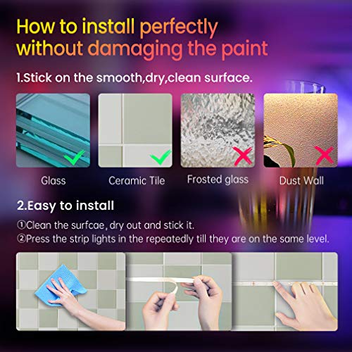 60ft Bluetooth LED Strip Lights,SMD 5050 Music Sync LED Lights Strip,RGB Color Changing LED Lights with Remote,Smart Phone APP Control,LED Lights for Bedroom,Ceiling,Room DIY(APP+Remote +Mic/60ftx1)