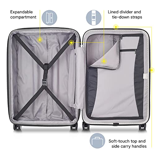 DELSEY PARIS Titanium Hardside Expandable Luggage with Spinner Wheels Carry-On Luggage, Black Cherry Red, Carry-On 21 Inch