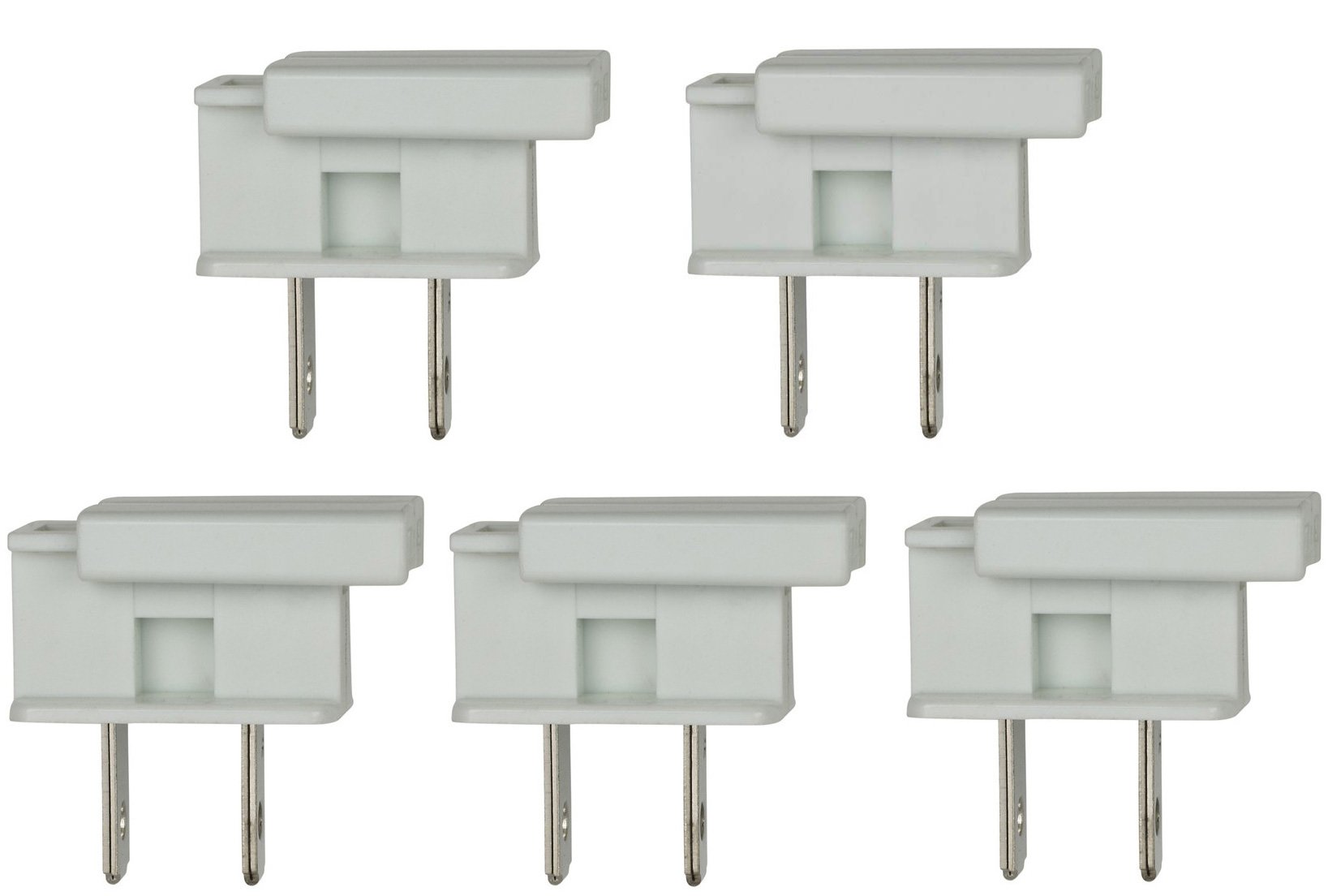 Creative Hobbies SPLUG, Easy Snap On End Plug, For SPT-1 Wire, Residential Grade, Polarized, Non-Grounding, 8 Amp, 125 Volt, White, Pack of 5 Plugs