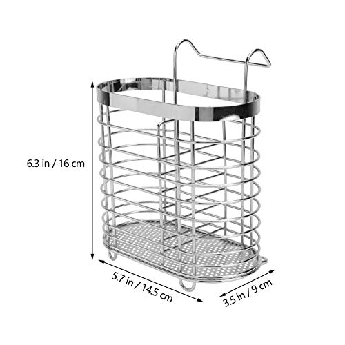 Cabilock Stainless Steel Utensil Drying Rack Basket Holder with Hook No Drilling Chopsticks Holder Spoon Fork Drainer Fork Basket Flatware Hanging Rack