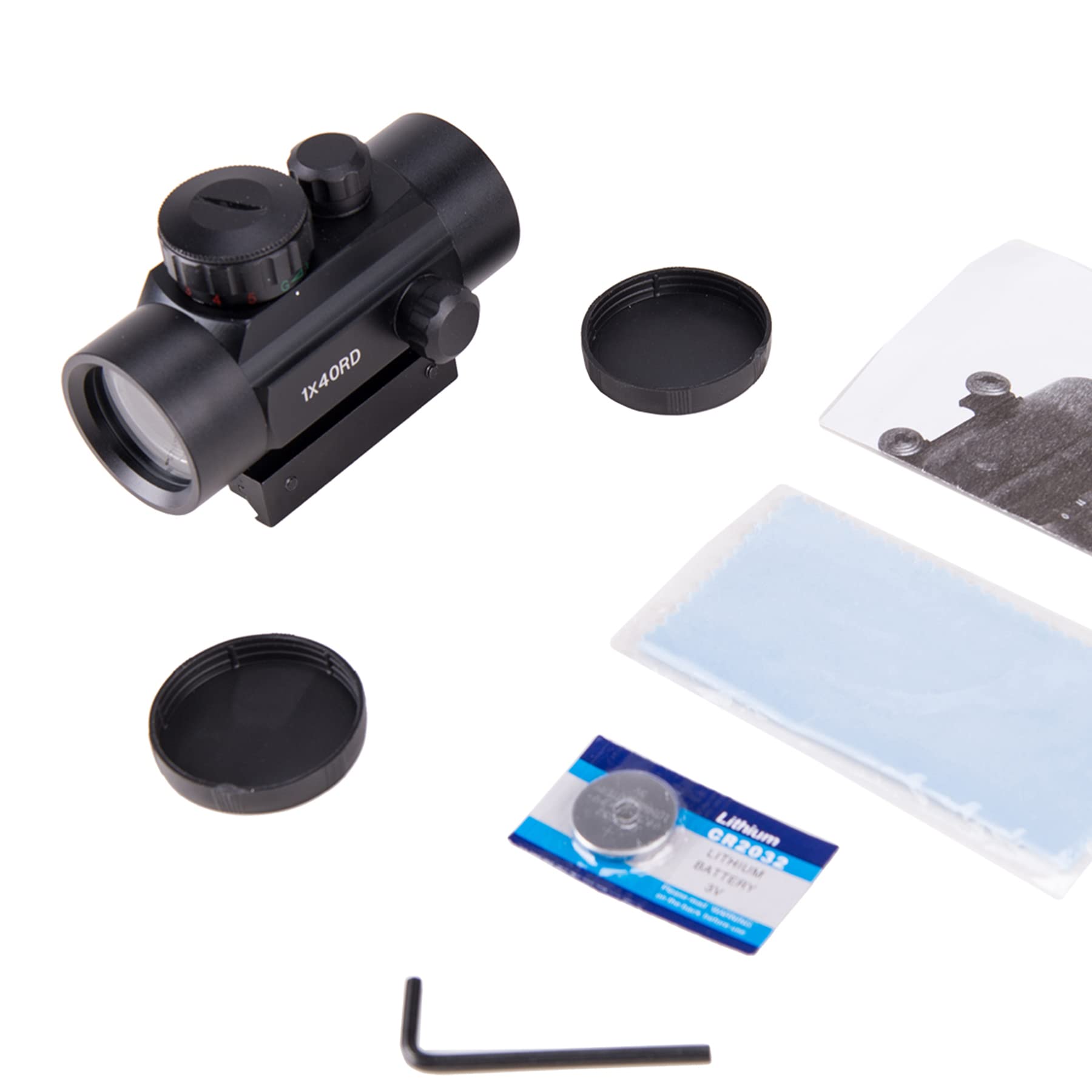 Pinty Tactical 1x40mm Reflex Red Green Dot Sight Riflescope, 4 MOA Rifle Optic Sight, Fits 20mm Picatinny Weaver Rail