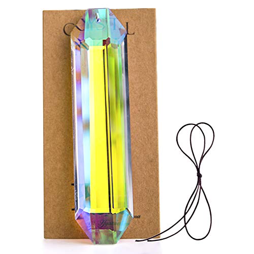 Hanging Chandelier Crystals Prisms Crystal Suncatcher AB-Colors Hexagone Hanging Chandelier Prism Pendant Home Decoration DIY Craft(120mm)