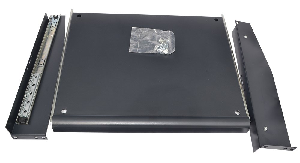 Sysracks Pack 2 PCS X 2U Rack Mount Adjustable Pull-Out Sliding Keyboard Mouse Shelf Tray