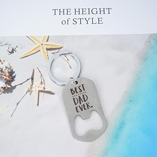 Best Dad Ever Bottle Opener Keychain for Dad Daddy Papa Father Husband Birthday Present Anniversary Father's Day Gifts