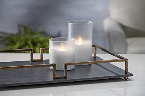 3.5-in D x 4-in H Hand Poured Wax Candle in Frosted Glass with Exclusive Illumaflame⢠Glow